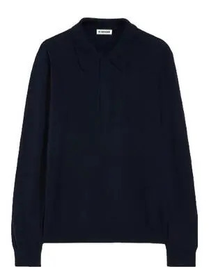 JIL SANDER Lightweight Wool Polo Sweater - Nightfall