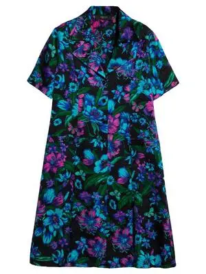 Gucci Silk Jacquard Floral Print Chemisier Dress - Multicolor