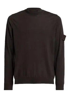 Stone Island Light Wool Crewneck Sweater - Black
