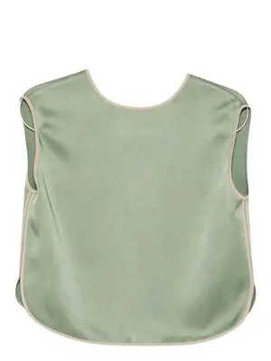 FORTE_FORTE Sleeveless Blouse With Piped Edges - Gray