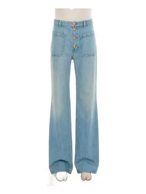 Valentino Garavani Button Detailed Regular Fit Jeans - Blue