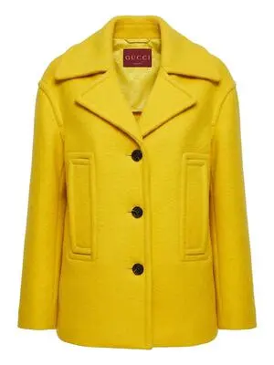 Gucci Wool Coat - Grayish Yellow