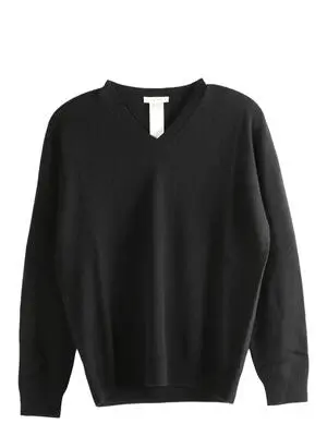THE ROW The Row Numi V-Neck Long-Sleeve Top Black