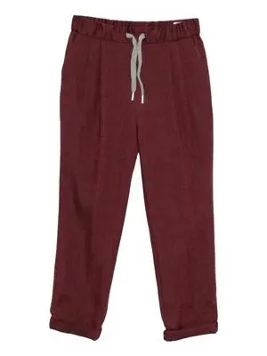Brunello Cucinelli Elasticated Waistband Drawstring Pants - Red