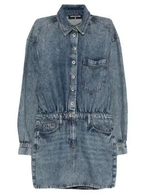 Patrizia Pepe Belted Denim Shirt Dress - Blue