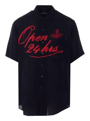 VIVIENNE WESTWOOD Logo Printed Buttoned Shirt - Black