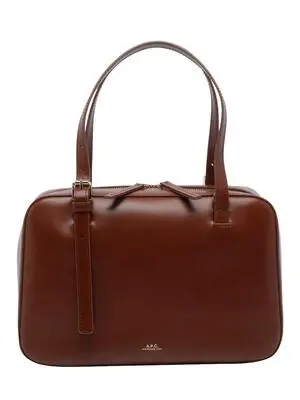A.p.c. Logo Printed Shoulder Bag - Brown