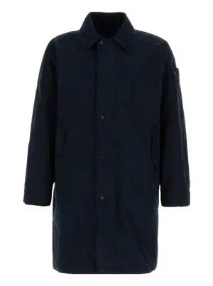 Stone Island Long Trench Coat - Blue
