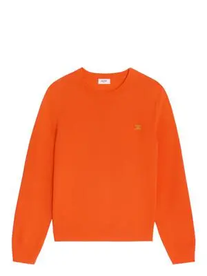 Celine Celine Crewneck Sweater In Fine Wool Orange