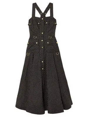 Zimmermann Luna Picnic Polka Dot Midi Dress - Black