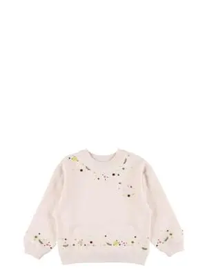 Bonpoint Dolores Floral Embroidered Sweatshirt - White
