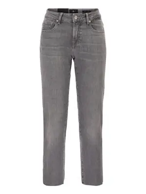 7 For All Mankind Calie Straight Ankle Jeans - Gray
