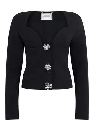 BLUMARINE Cropped Jewel-Button Blazer