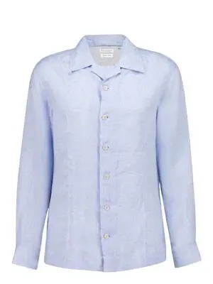 Brunello Cucinelli Crête Detailed Easy Fit Shirt - Blue