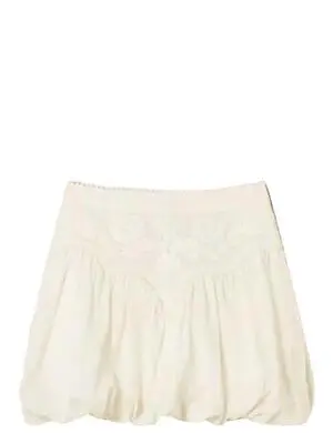 TWINSET Embroidered Mini Skirt - White