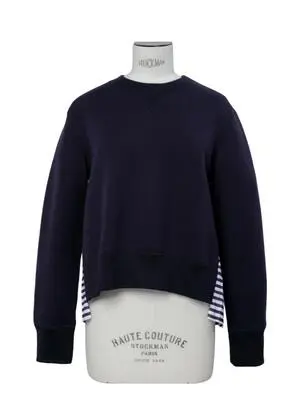 Sacai Striped Patchwork Sweatshirt - Navy Blue