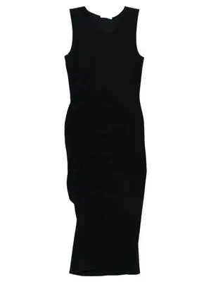 Patrizia Pepe Sleeveless Draped Midi Dress - Black