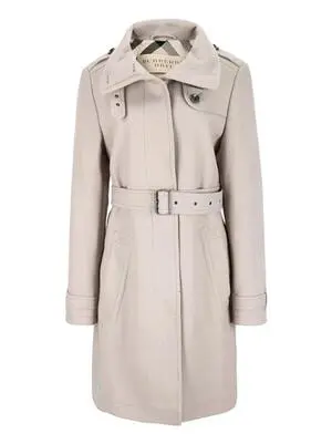 Burberry Long-sleeved Belted Windbreaker - Nude