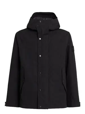 Stone Island Weatherproof Cotton Canvas Short Parka - Black