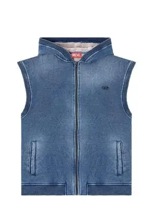 DIESEL® S-hakel Logo-detail Zip-up Hoodie - Medium Blue
