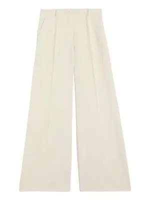 Aspesi High Waisted Wide Leg Casual Pants - White