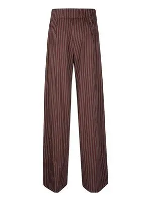 Patrizia Pepe Striped Wide-leg Trousers - Red
