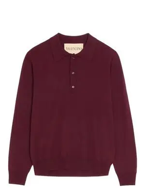 Valentino Garavani Vlogo Long-sleeve Polo Shirt - Red