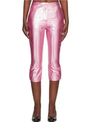EDWARD CUMING Edward Cuming Pink Metallic Capri Pants