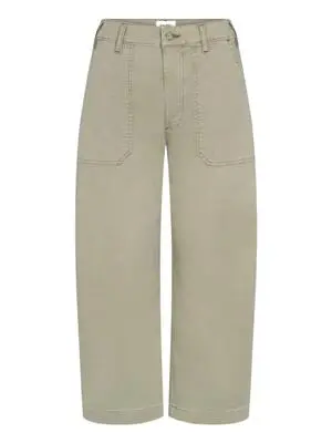 FRAME High-rise Cropped Trouser With Utility Pockets - Thyme