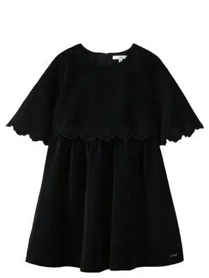 Chloé Embroidered Scalloped Dress - Black