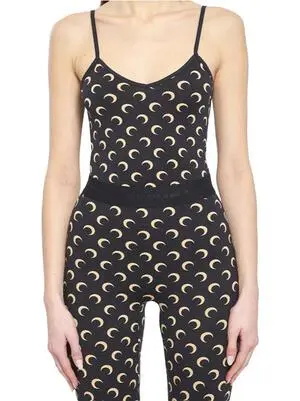 MARINE SERRE Marine Serre V-Neck Halter Top - Printed