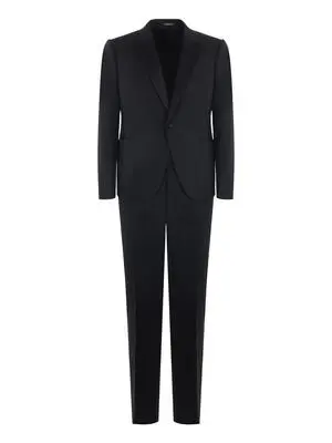 Emporio Armani Single-breasted Tailored Suit - Black