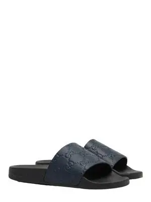 GUCCI Gucci Logo Embossed Slide Sandals