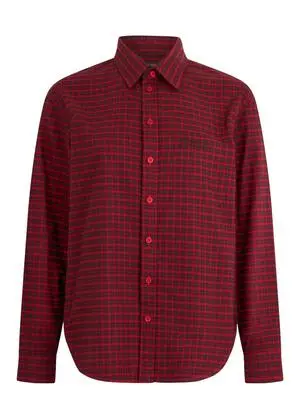 Balenciaga Checkered Long-sleeve Shirt - Wine Red
