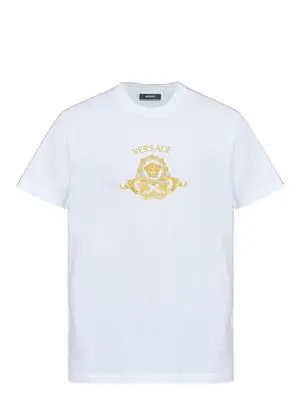 Versace Logo-printed Crewneck T-shirt - White