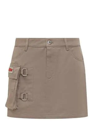 Off-White Logo Patch Mini Skirt - Gray