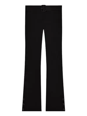 COURREGES Courrèges Belted Rib-knit Flare Trousers - Black