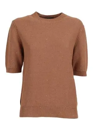 Fabiana Filippi Short-sleeved Crewneck Jumper - Brown