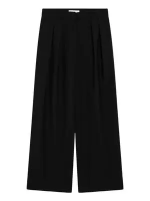 THE FRANKIE SHOP Wide-leg Wool-blend Trousers - Black