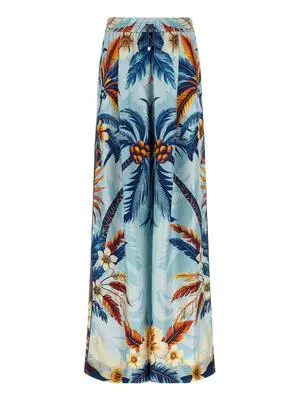 F.R.S FOR RESTLESS SLEEPERS Palm Print Wide-leg Trousers - Blue