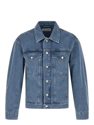 Dries Van Noten Contrast-stitch Denim Jacket - Blue