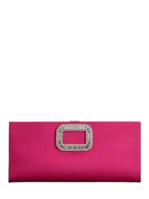 ROGER VIVIER Roger Vivier Embellished Clutch Bag Bordeaux