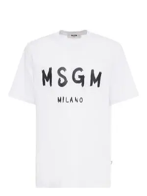MSGM Logo Printed T-shirt - White