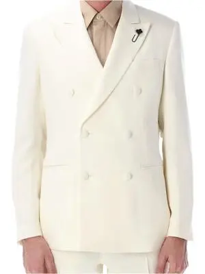 LARDINI Soiree Double-breasted Blazer - Ivory
