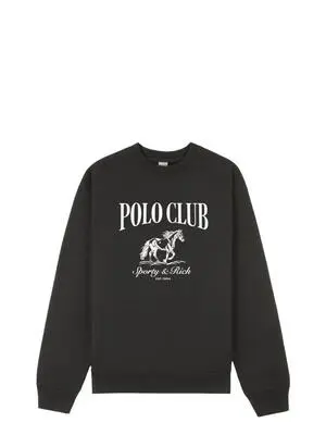 SPORTY  RICH Sporty & Rich Long-sleeved Sweatshirt - Black