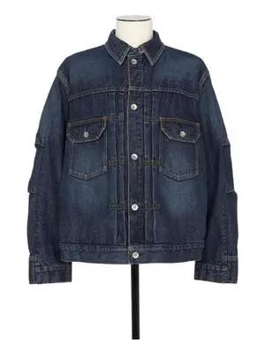 Sacai Buttoned Denim Jacket - Blue