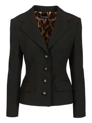 Dolce & Gabbana Fitted Blazer With Notched Lapel - Black