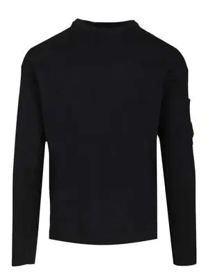 C.P. COMPANY Sea Island Lens Crewneck Sweater - Black