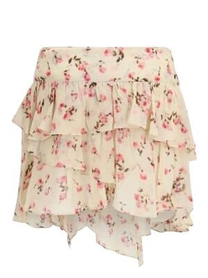 Isabel Marant Étoile Isabel Marant Etoile Ruffled Floral Mini Skirt Beige