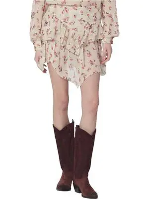Isabel Marant Étoile Lolita Floral Ruffled Mini Skirt - Nude